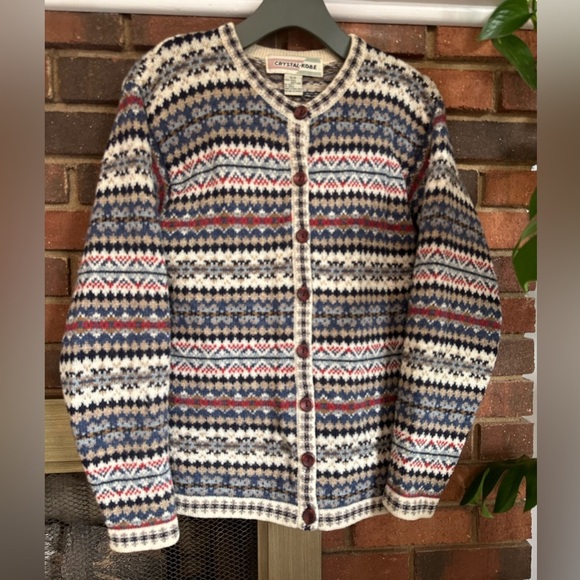 Crystal Kobe | Sweaters | Vintage Crystal Kobe Multi Color Button ...